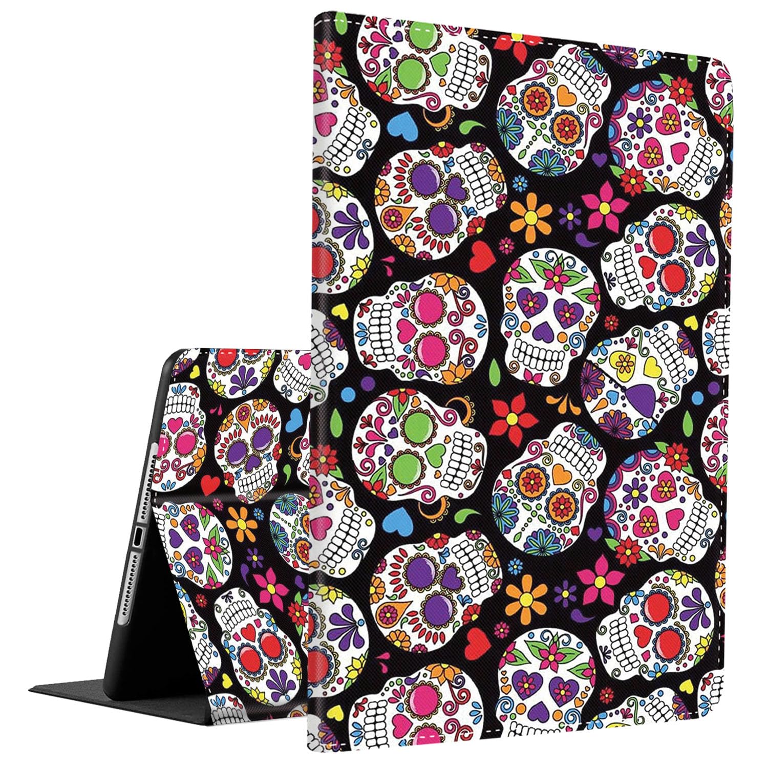 Case for iPad Pro 11 Inch 4th/3rd/2nd/1st Generation 2022/2021/2020/2018, Fit Also iPad Air 4/5 th 10.9 inch Adjustable Stand Auto Sleep/Wake, Day of The Dead Colorful Vintage Sugar Skull