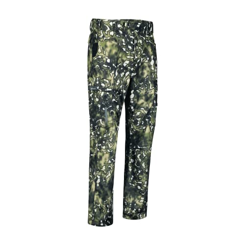 HIDEN Super Stalk Camo Hunting Pants for Men, Water Repellant, Ultra Silent, Turkey Hunt, Forest Camo, 38W x 32L
