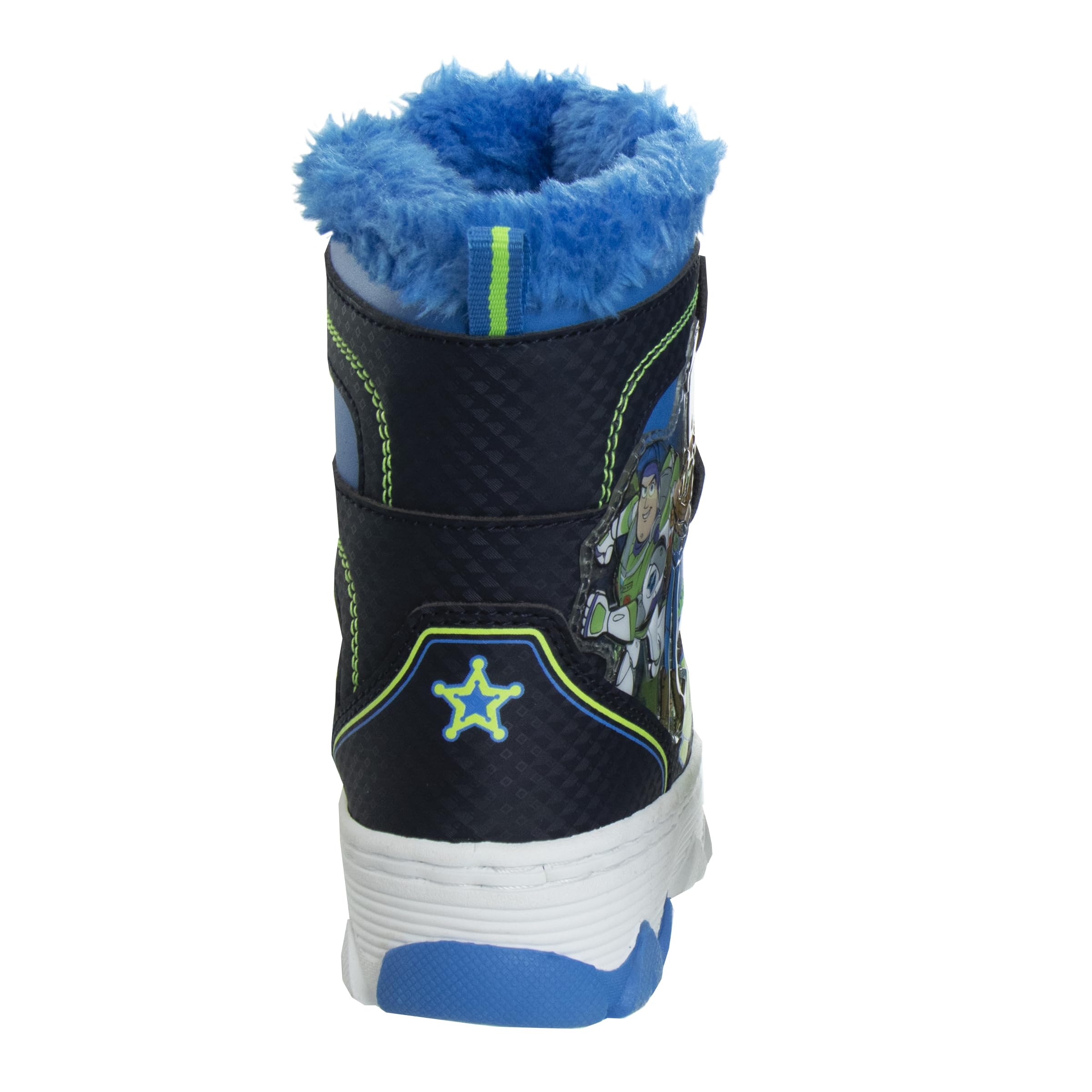Disney Toy Story Snowboots - Buzz Lightyear Sheriff Woody - Fur Lined Insulated Waterproof boys Winter Boots - Navy Blue (size 12 Little Kid)