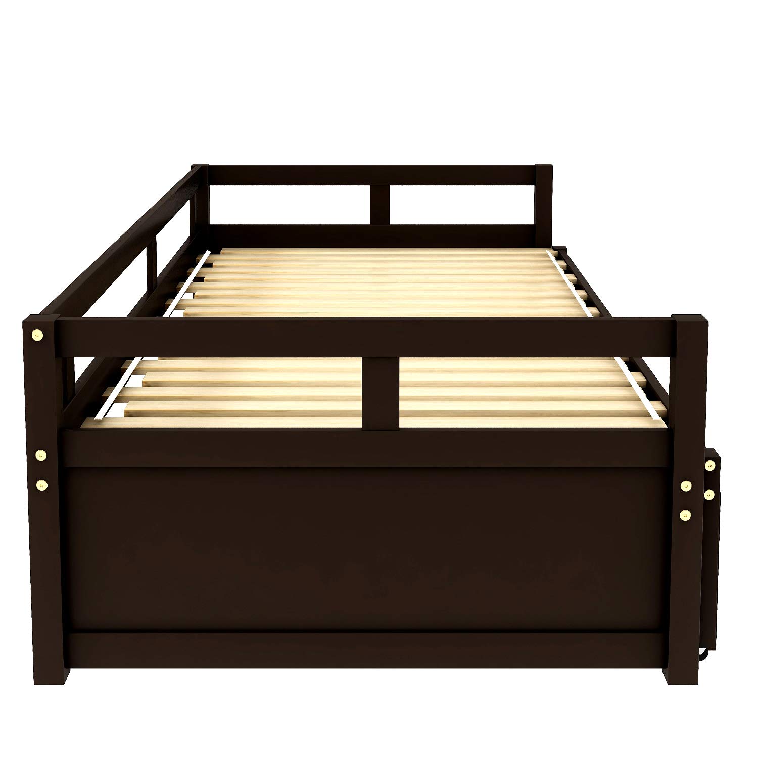 Harper & Bright Designs Extending Daybed with Trundle Twin to King Design Sofa Bed for Living Room or Bedroom Furniture, Espresso