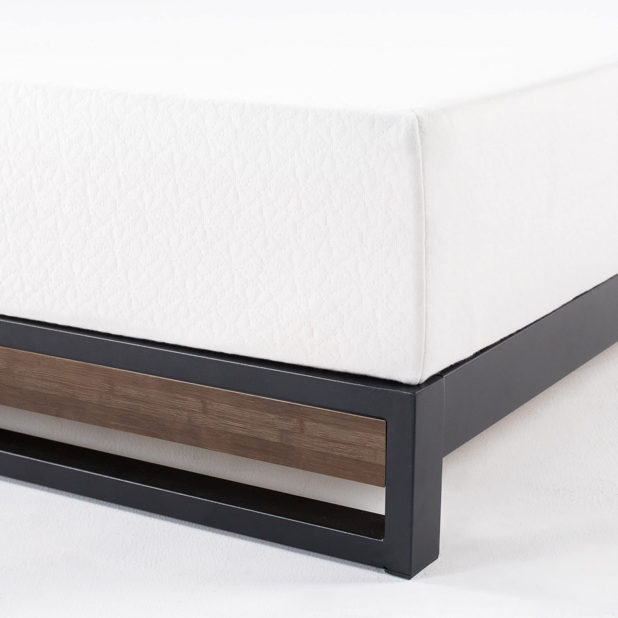ZINUS GOOD DESIGN Award Winner Suzanne 6 Inch Bamboo and Metal Platforma Bed Frame, No Box Spring Needed, Wood Slat Support, Grey Wash, Twin