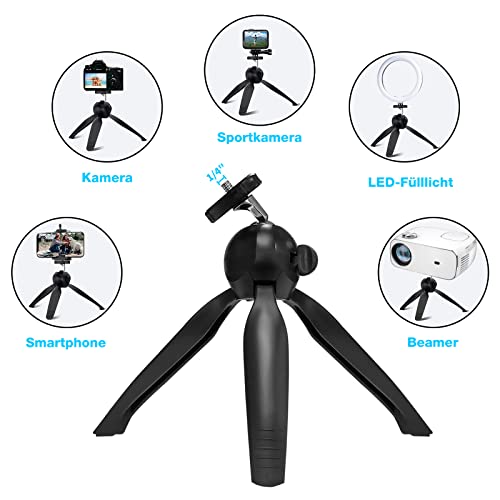FunFlix Mini Projector DesktopTripod Compatible with Most Mini Projector: DBPOWER, Anker, DR,etc. Projector Stand with 360°Ball Head, Digital Camera Projectors