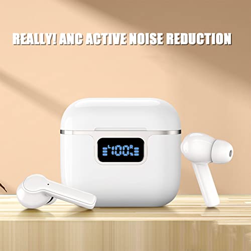 Wireless Bluetooth Earbuds with Charging Case, Stereo Headphones with Deep Bass Low Power Noise Reduction, Built in Mic Headset for Sport/Work