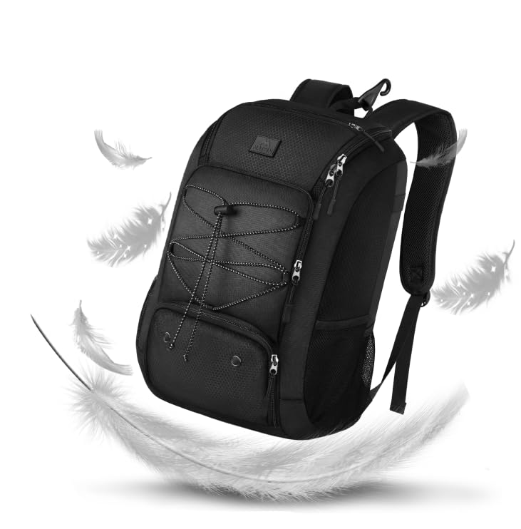 MATEIN Baseball Bag, Large Softball Bag with Shoe Compartment, Bat Bags for Men and Adult, Baseball Backpack with Fence Hook Hold TBall Bat, Batting Mitten, Helmet, Teeball Gear, Black