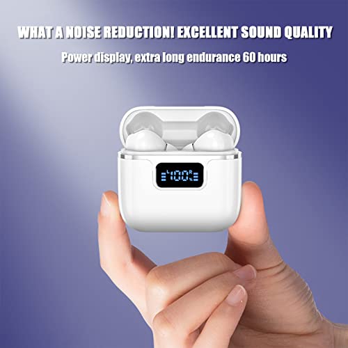 Wireless Bluetooth Earbuds with Charging Case, Stereo Headphones with Deep Bass Low Power Noise Reduction, Built in Mic Headset for Sport/Work