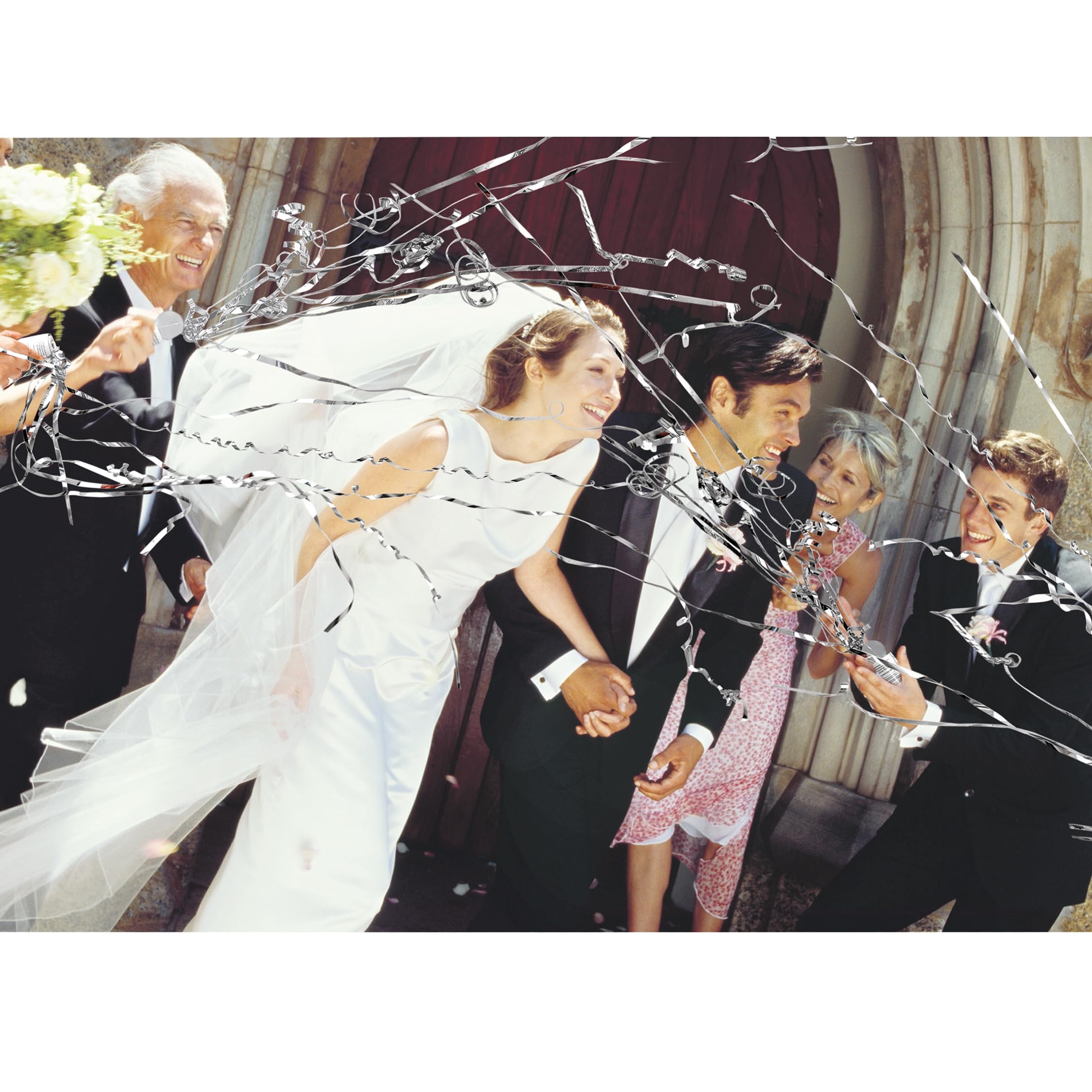 Simplicity 5073740001 No-Mess Pop Out Wedding Send Off Streamer Tubes, Silver, 4.2"H, 14pcs