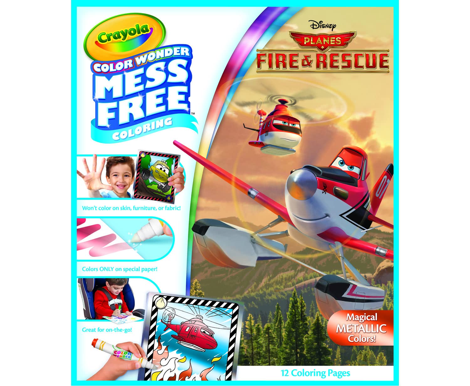 Crayola Planes Fire and Rescue Color Wonder Refill, 12 Mess Free Coloring Pages, Gift for Kids