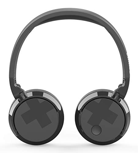 Philips Bass+ BH305 Wireless Bluetooth Active Noise Cancelling Lightweight Stereo Headphones with Up to 18 Hours of Playtime - Black (TAPH305BK)