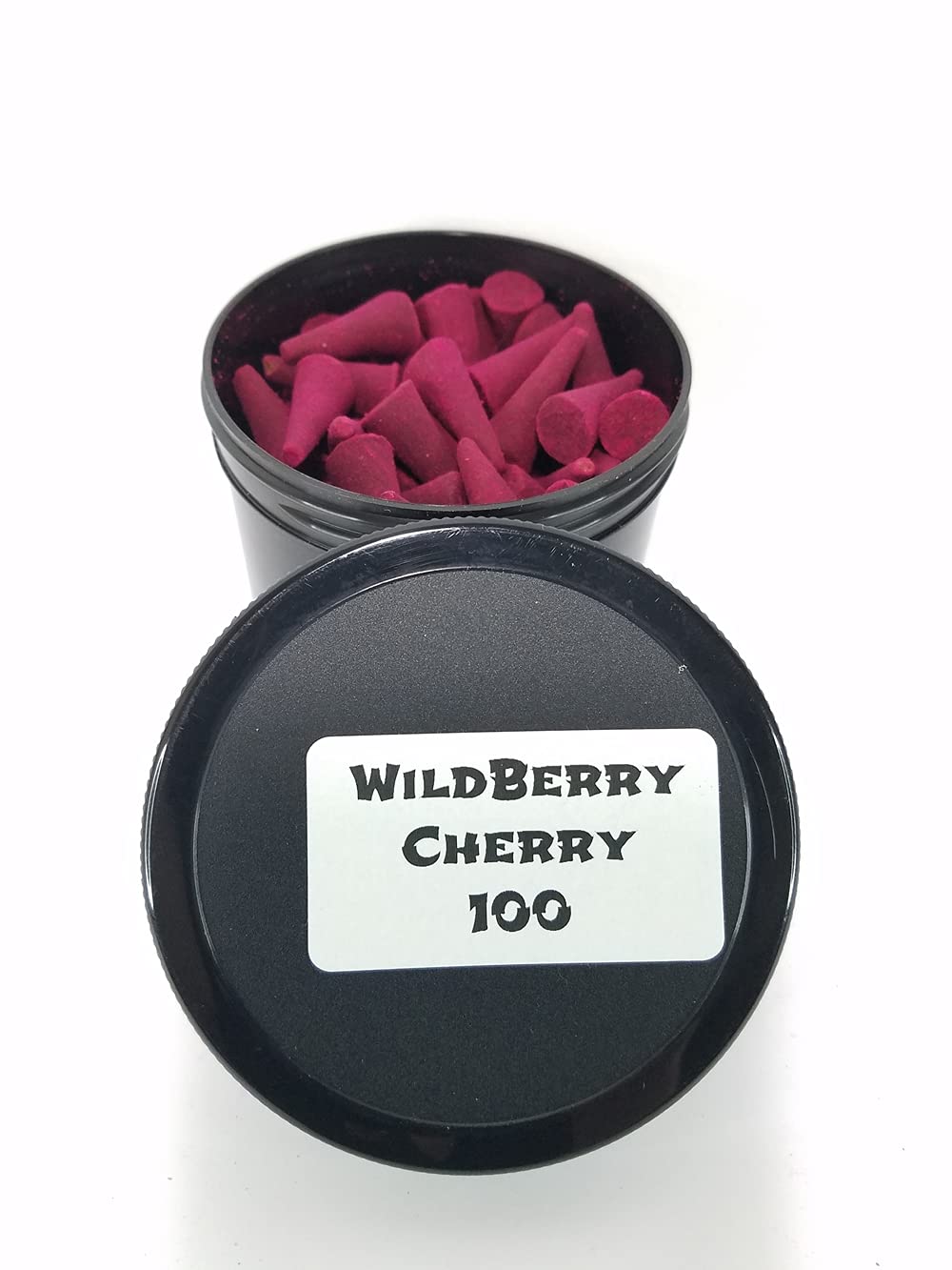 Backwoods Lighting LLC Wild Berry Cherries Incense Cones 100 Count in an Air Tight Reusable Jar/Relax,Love,and Luck/Highly Fragranced,Cone,Small