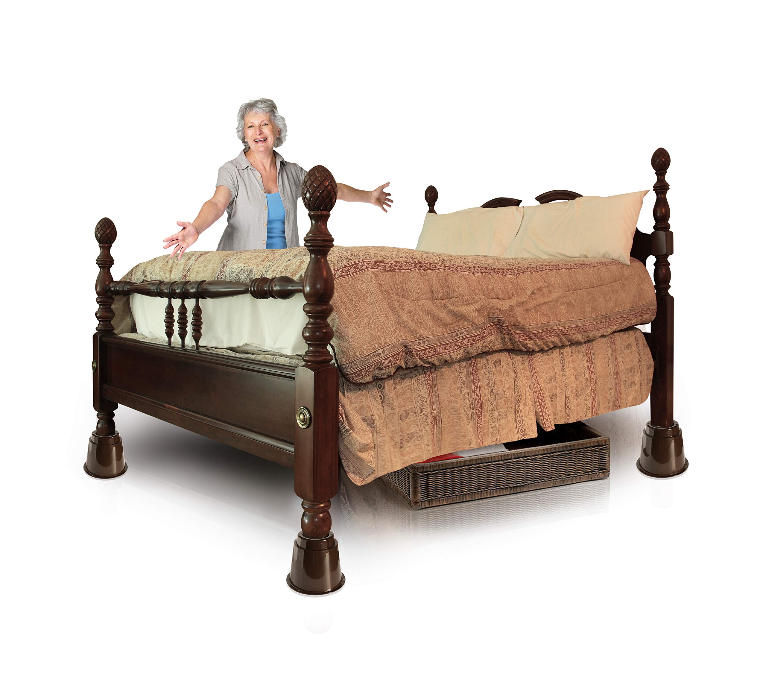 Slipstick CB650 5 Inch Under Bed Storage Bed Risers / Furniture Risers, Adds 5" Height (Set of 4 Bed Lifts) Supports 2,000 lbs