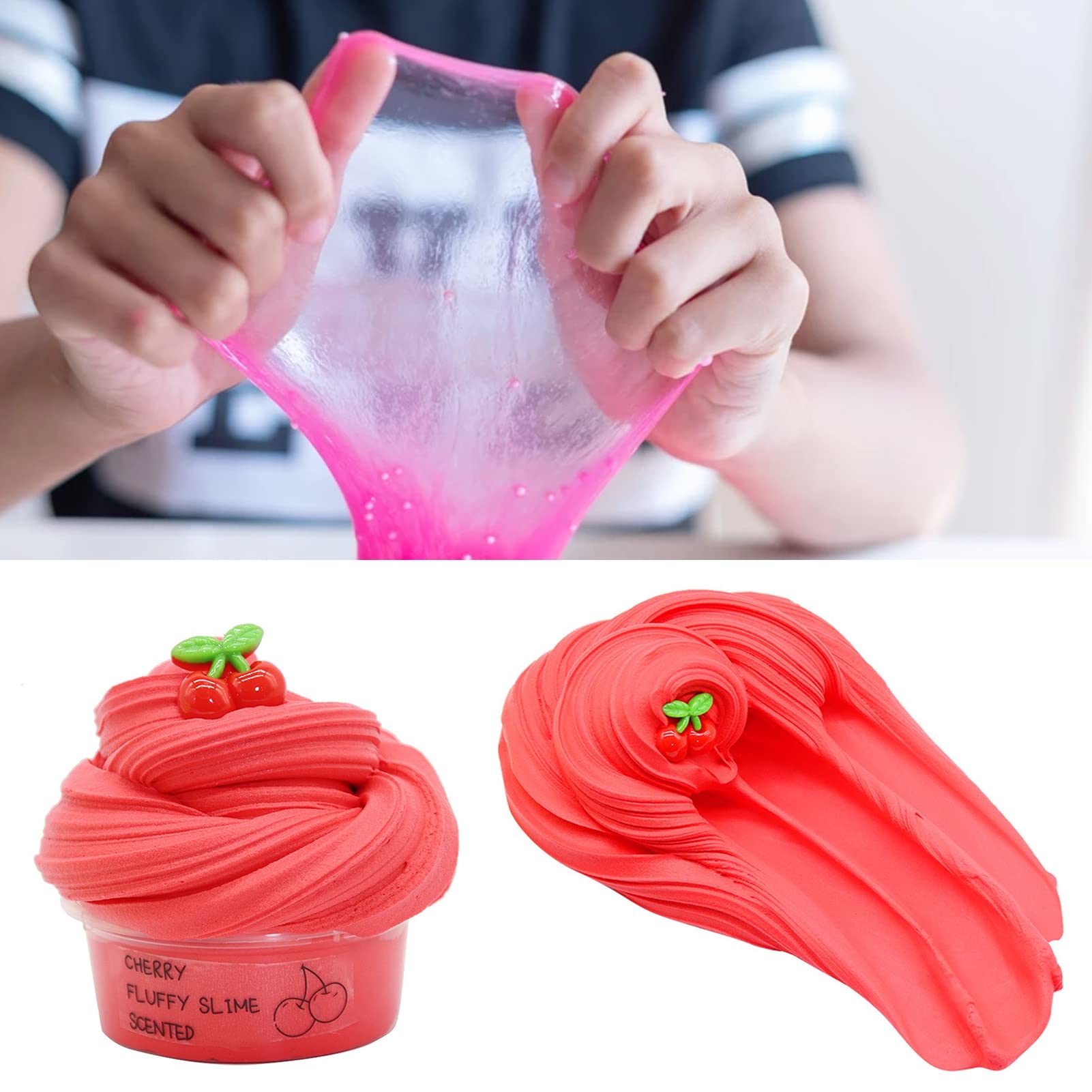 Butter Slime Kit, 1 Pack 60ml Slime Sludge Toy with Charm Fruits Scented Stress Relief Sensory Toy K Slime