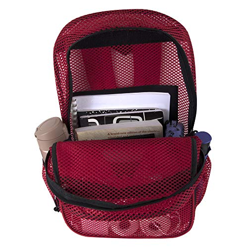 Collapsible Mesh Backpacks for Adults, School, Beach - Backpack with Reflective Strip and Wire Frame for Support (Red) Large
