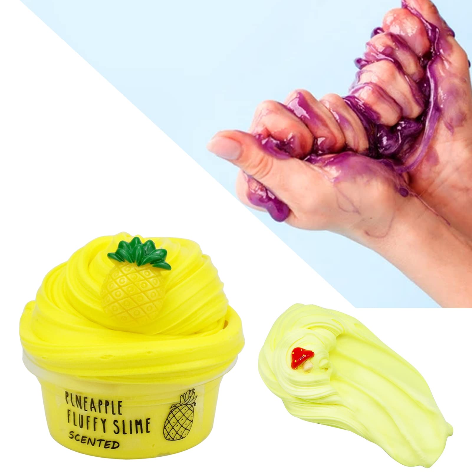 Butter Slime Kit, 1 Pack 60ml Slime Sludge Toy with Charm Fruits Scented Stress Relief Sensory Toy K Slime