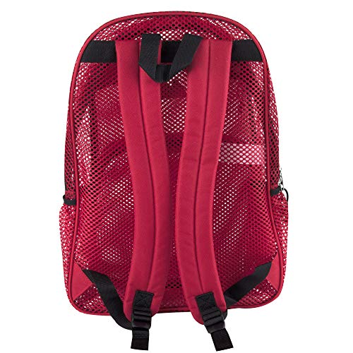 Collapsible Mesh Backpacks for Adults, School, Beach - Backpack with Reflective Strip and Wire Frame for Support (Red) Large