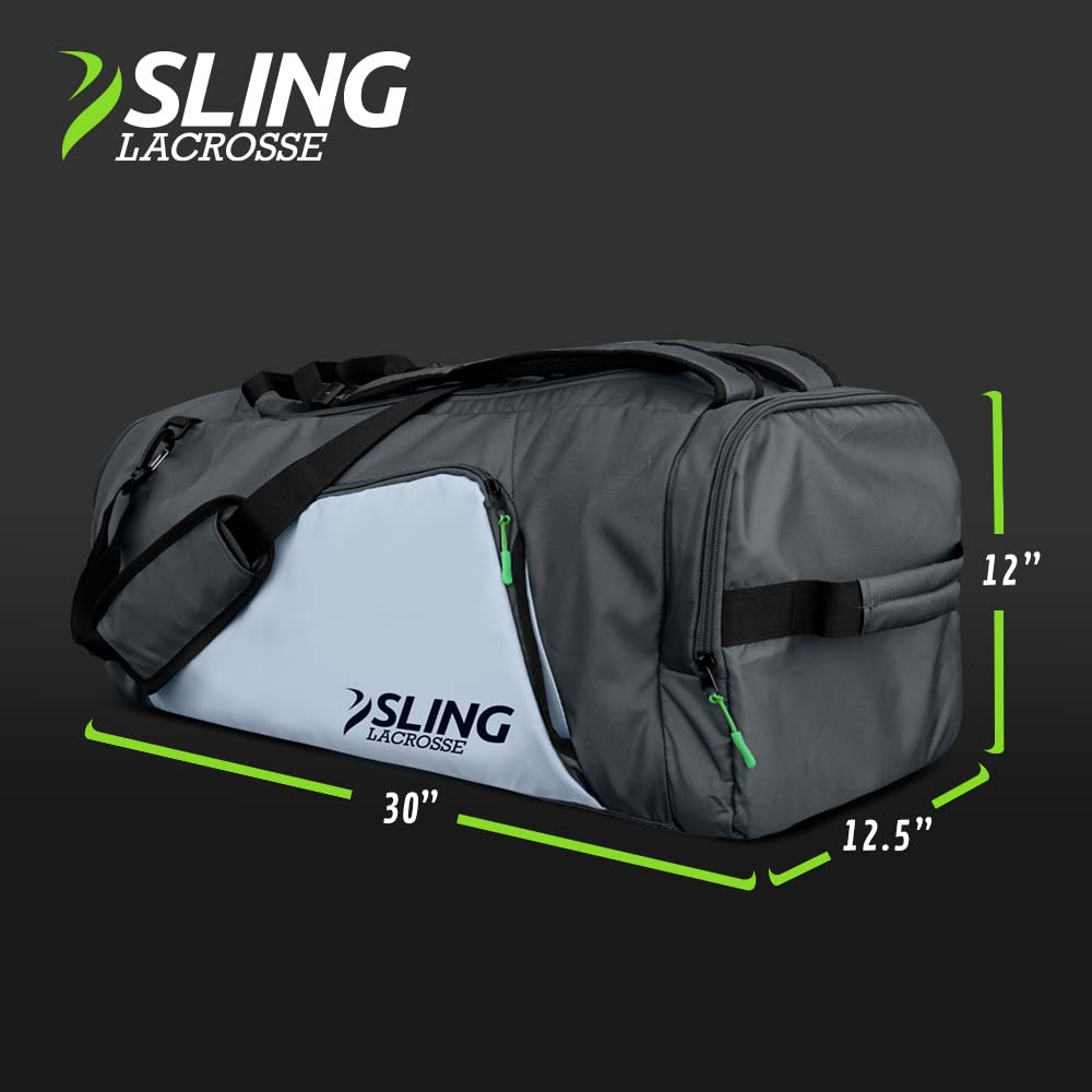 Lacrosse Bag Hybrid XL - Use as a Backpack or Duffel Bag, Holds 2 Sticks and All of Your Gear with a 75L Capacity
