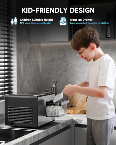 Freezimer Dreamice X3 | Nugget Ice Maker Machine Countertop Sonic Ice Kid Friendly | Pebble Ice Maker Chewable Soft Ice | Self Cleaning | 40lbs/24h