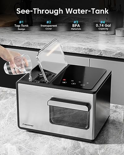 Freezimer Dreamice X3 | Nugget Ice Maker Machine Countertop Sonic Ice Kid Friendly | Pebble Ice Maker Chewable Soft Ice | Self Cleaning | 40lbs/24h