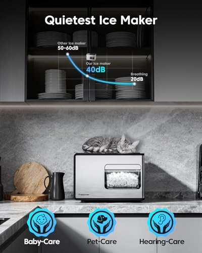 Freezimer Dreamice X3 | Nugget Ice Maker Machine Countertop Sonic Ice Kid Friendly | Pebble Ice Maker Chewable Soft Ice | Self Cleaning | 40lbs/24h