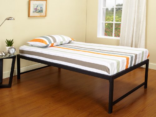 Kings Brand Furniture - Black Metal Twin Size Day Bed (Daybed) Frame with Roll Out Trundle