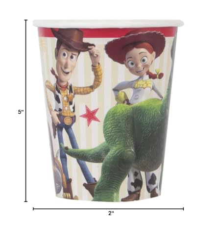 Unique Disposable Paper Cups - 9 Oz, Disney Toy Story 4, 8 Pcs