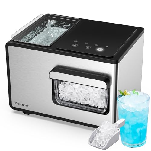 Freezimer Dreamice X3 | Nugget Ice Maker Machine Countertop Sonic Ice Kid Friendly | Pebble Ice Maker Chewable Soft Ice | Self Cleaning | 40lbs/24h