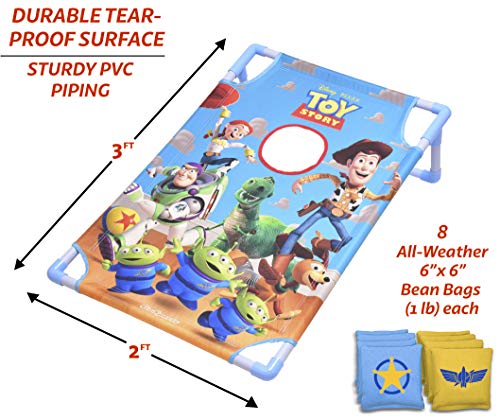 Disney Pixar Bean Bag Toss Game Set by GoSports Includes 8 Bean Bags with Portable Carrying Case - Frozen, Cars, Finding Nemo, Toy Story