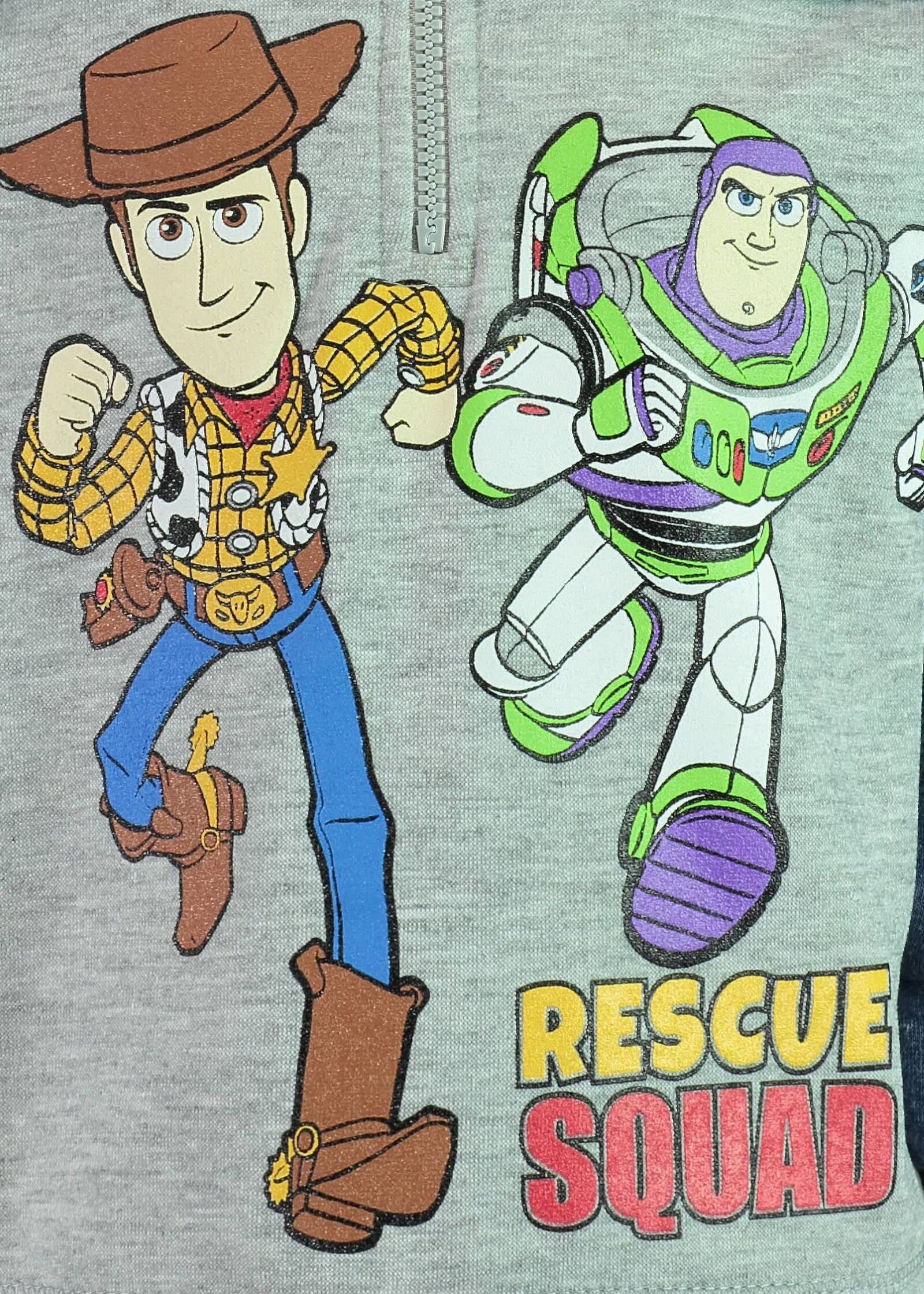 Disney Pixar Toy Story Woody Buzz Lightyear Toddler Boys Fleece Half Zip Hoodie 4T