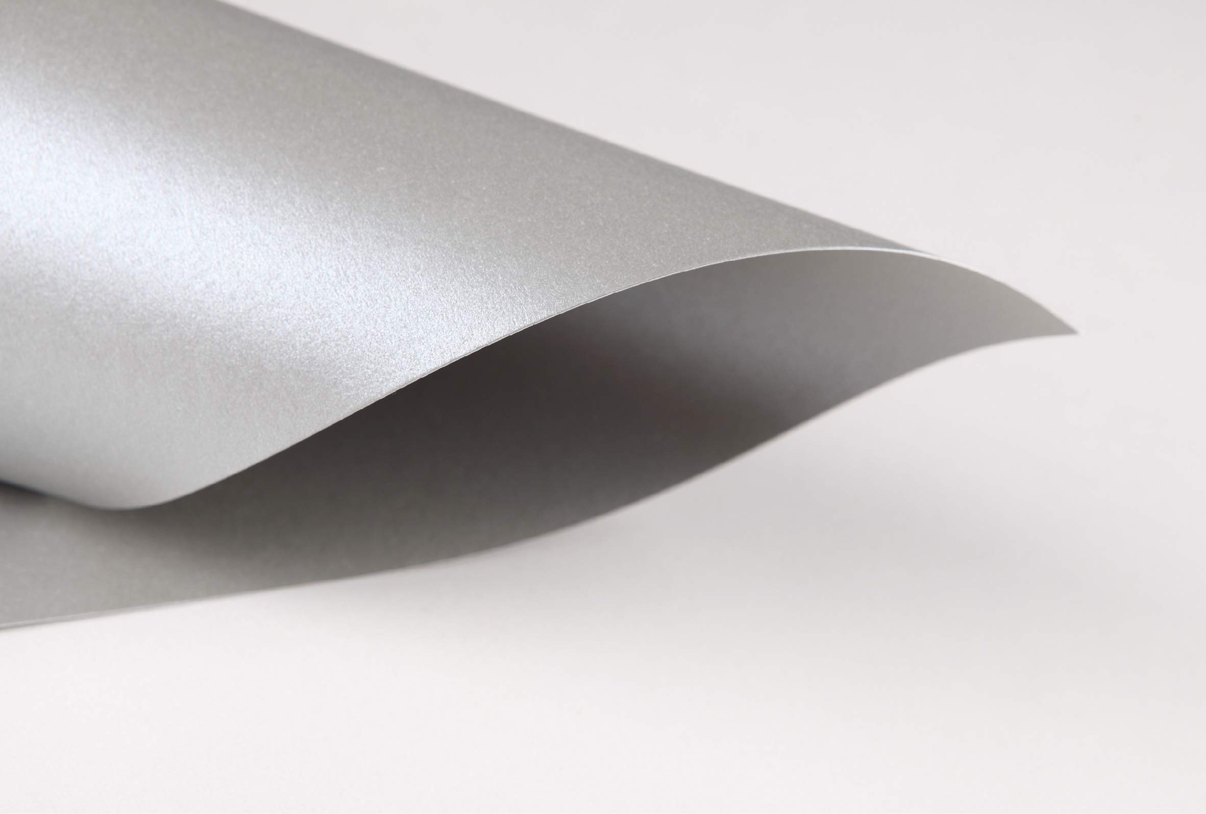 Silver Metallic Paper - 100-Pack Silver Shimmer Paper, Paper Crafting Supplies, Perfect for Flower Making, Ticket, Invitation, Stationery, Scrapbook Use, Printer Friendly, 120 GSM, 8.5 x 11 Inches