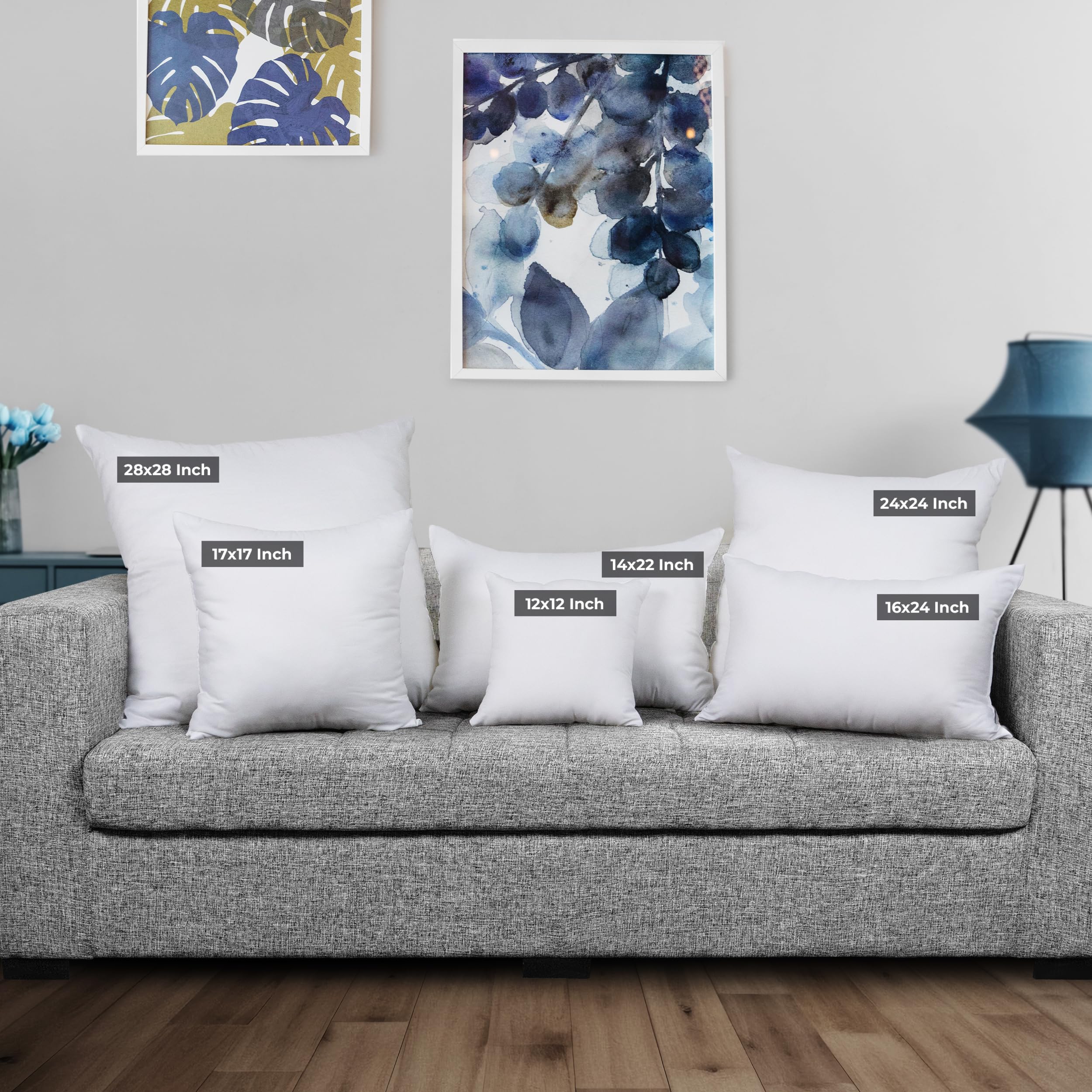Utopia Bedding Throw Pillows Insert (Pack of 2, White) - 24 x 24 Inches Bed and Couch Pillows - Indoor Decorative Pillow