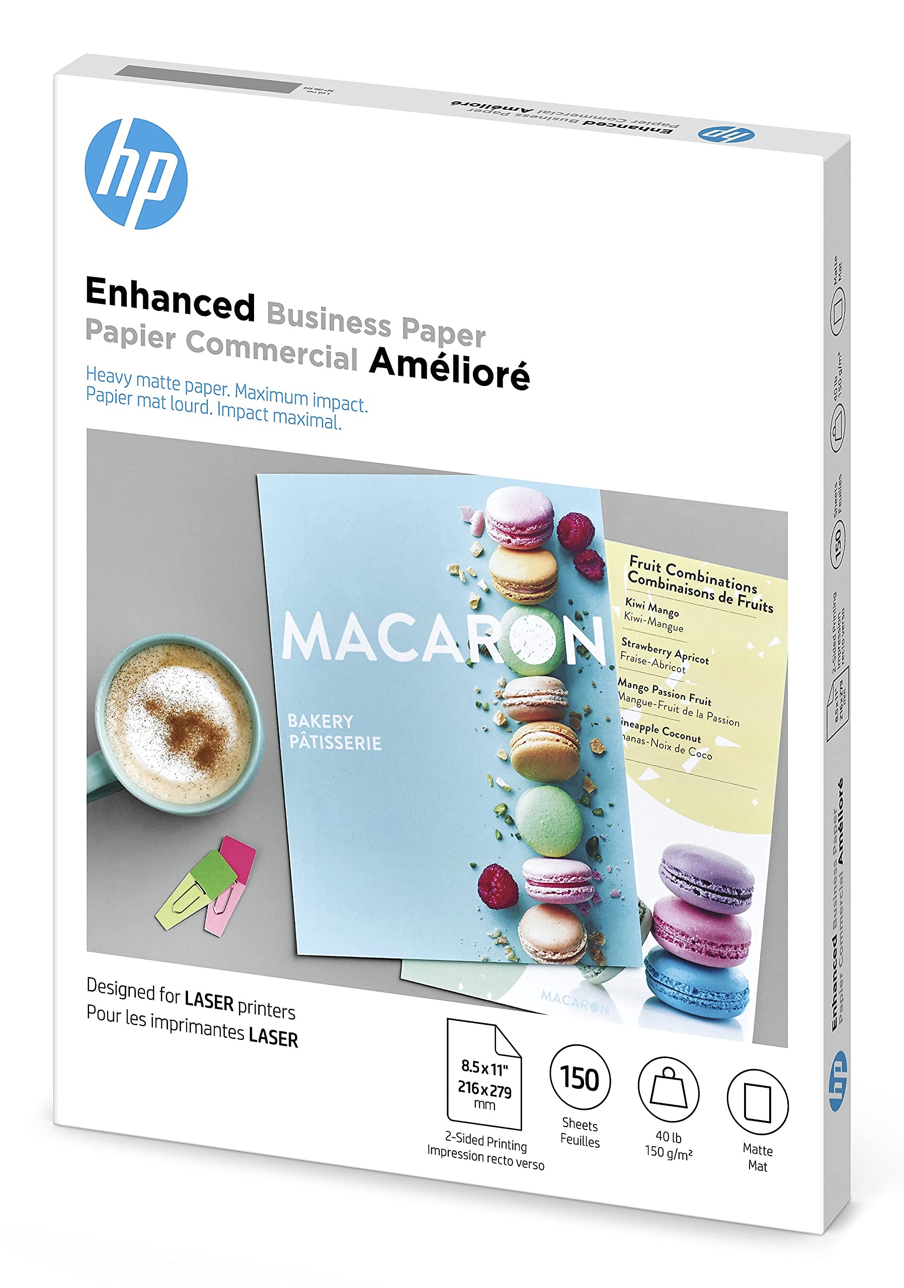 HP Q6543A Color Laser Brochure Paper, 98 Brightness, 40lb, 8-1/2 x 11, White, 150 Shts/Pk