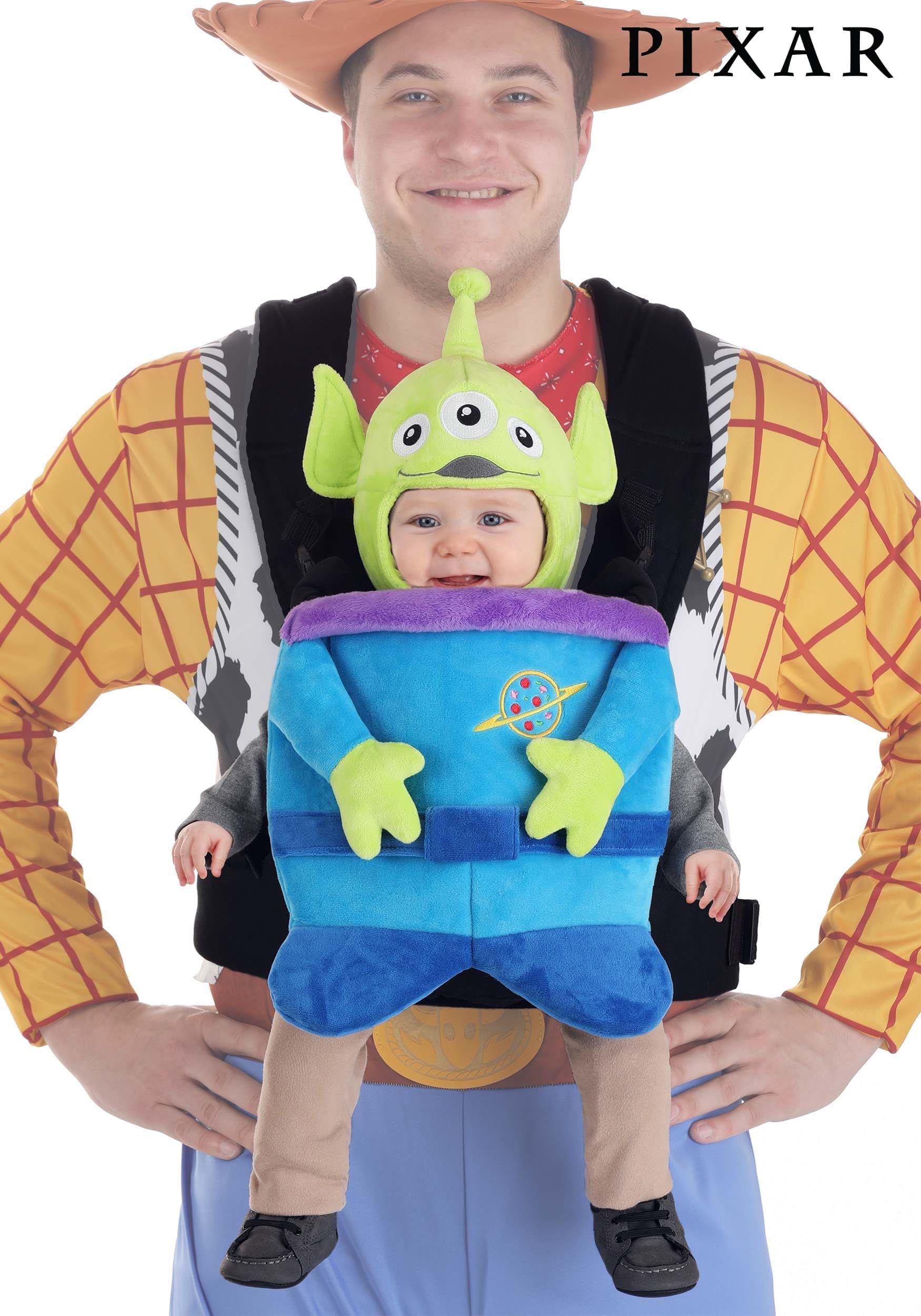 elope Disney Toy Story Little Alien Space Men Baby Carrier Cover Costume, Infant Halloween Costume Character Standard - Multicolor