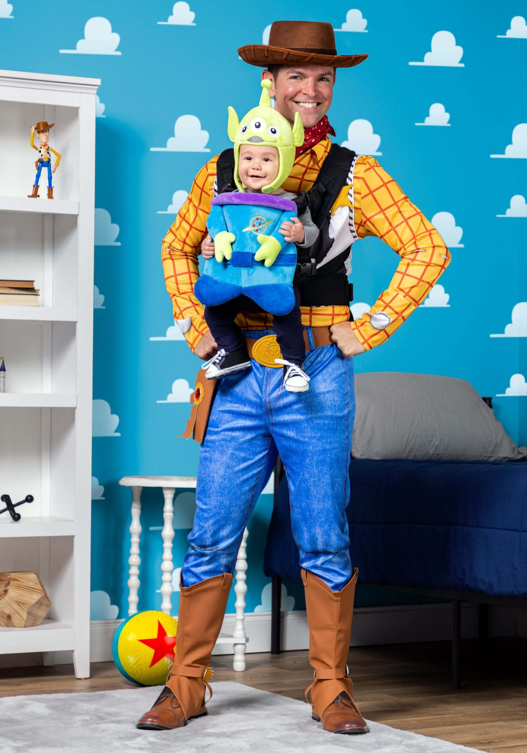 elope Disney Toy Story Little Alien Space Men Baby Carrier Cover Costume, Infant Halloween Costume Character Standard - Multicolor