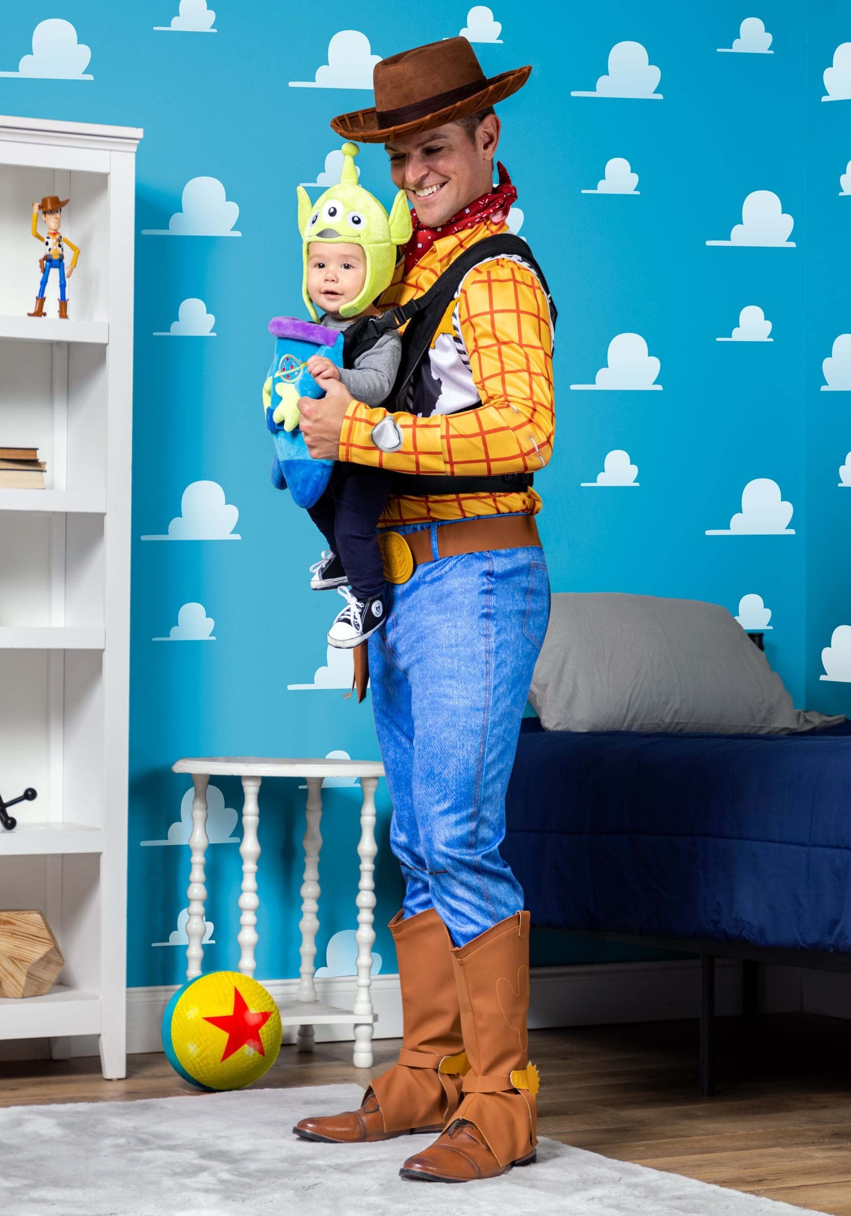 elope Disney Toy Story Little Alien Space Men Baby Carrier Cover Costume, Infant Halloween Costume Character Standard - Multicolor