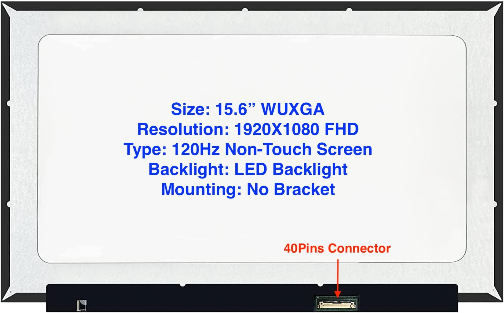 EM EMAJOR TECH New Screen Replacement for NV156FHM-NX1 V8.0 1920X1080 FHD 120Hz Non-Touch Replacement LED Screen Display with Set of Adhesive Tape