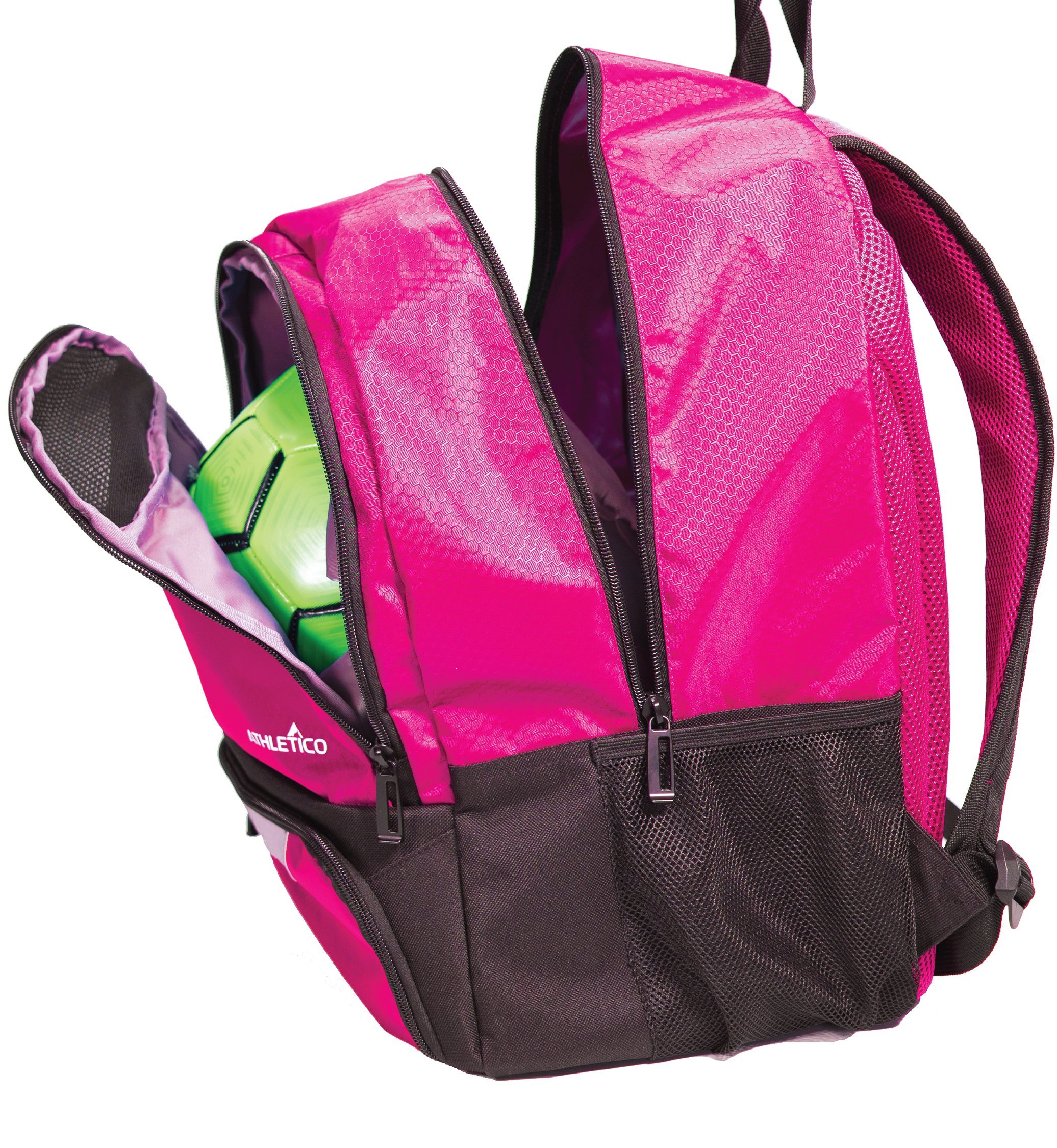 Athletico Youth Soccer Bag - Soccer Backpack & Bags for Basketball, Volleyball & Football | Includes Separate Cleat and Ball Compartment (Black)