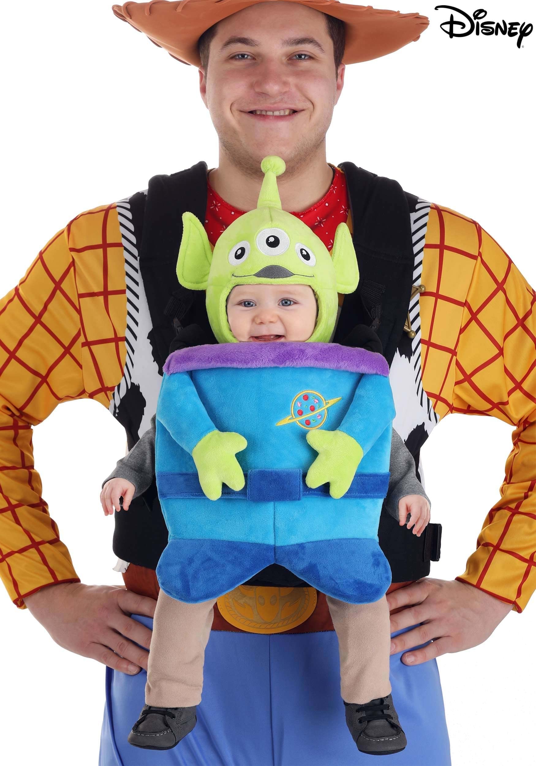 elope Disney Toy Story Little Alien Space Men Baby Carrier Cover Costume, Infant Halloween Costume Character Standard - Multicolor