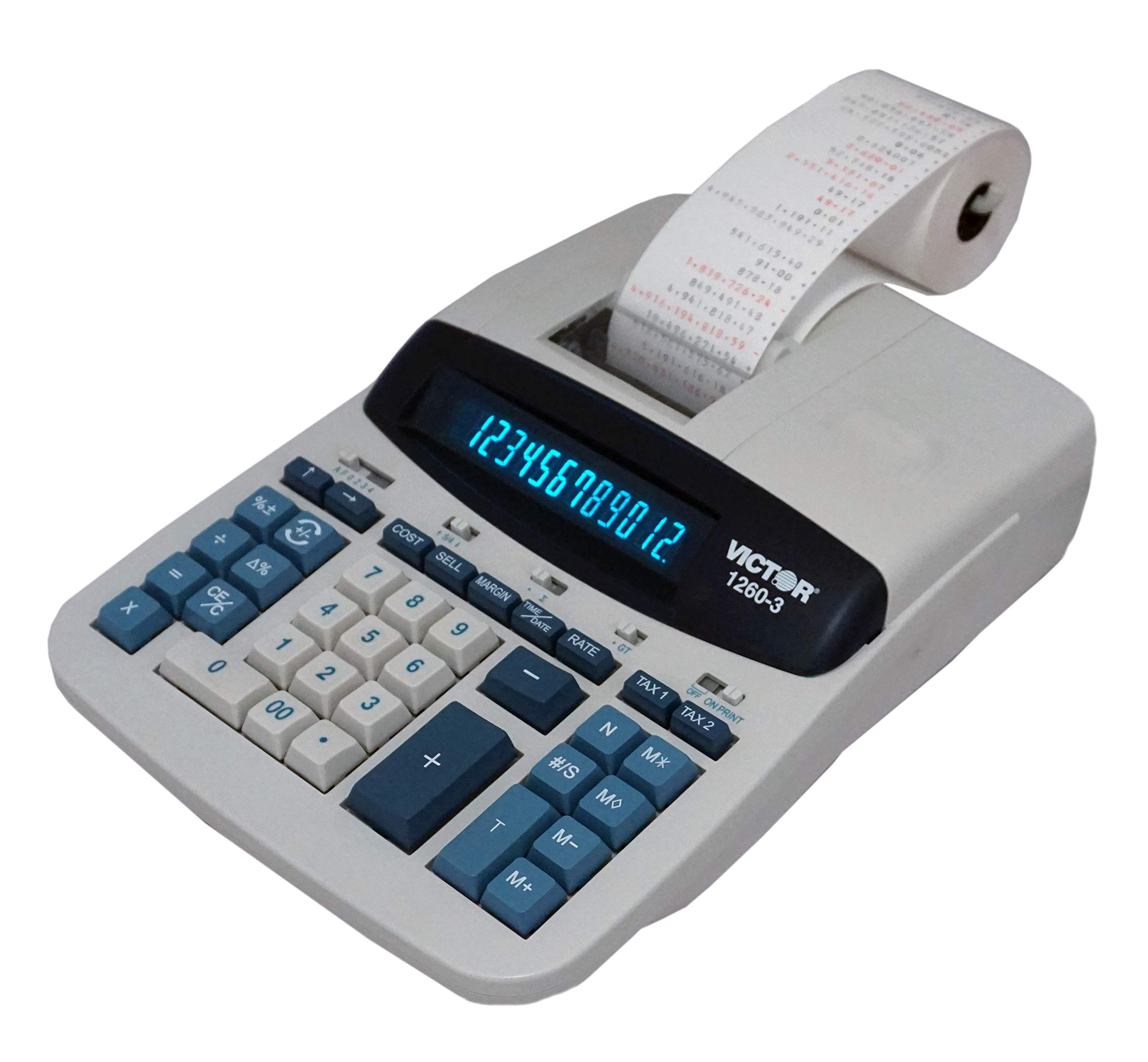 Victor 1260-3 12 Digit Heavy Duty Commercial Printing Calculator