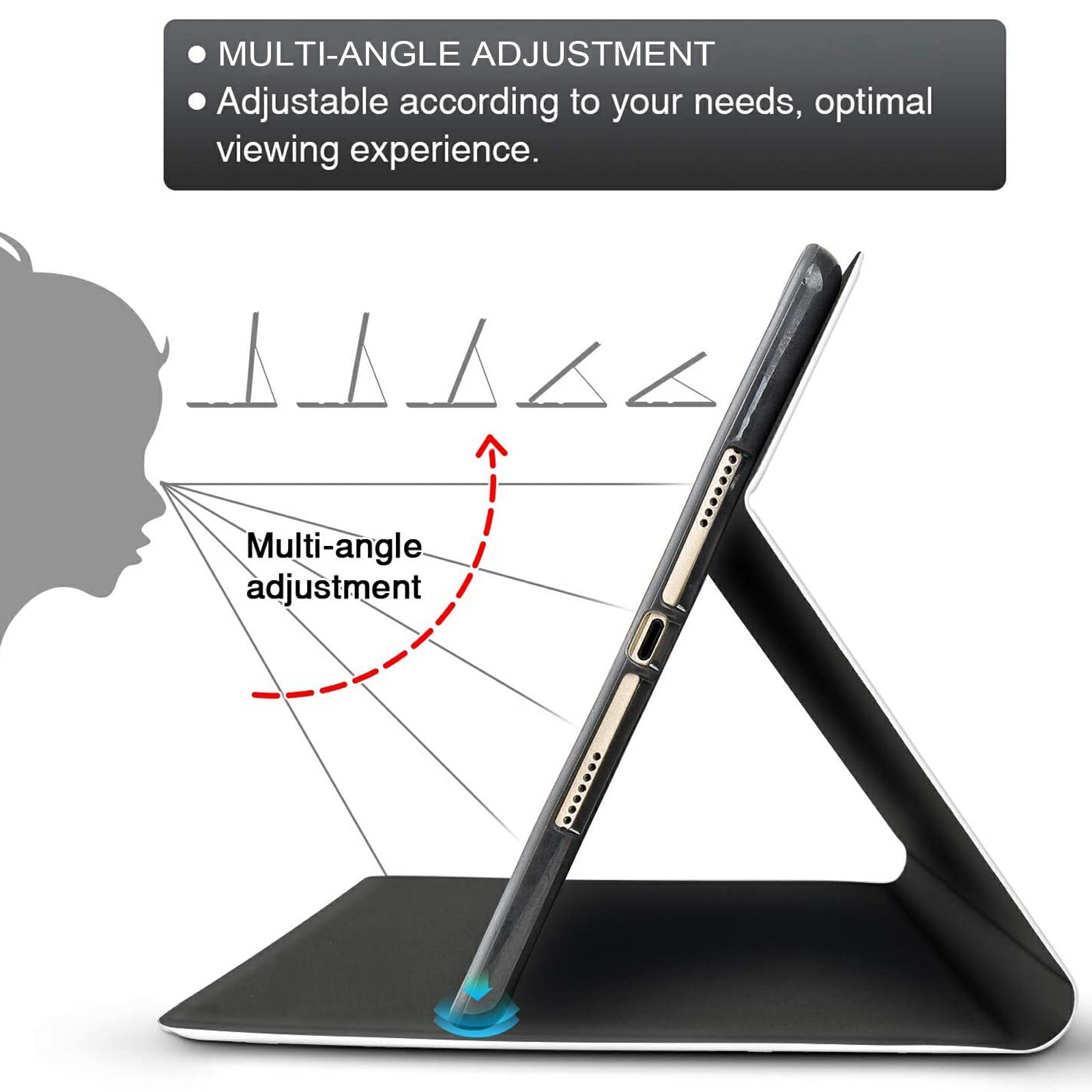 Case for iPad Pro 11 inch 4th/3rd/2nd Generation (2022/2021/2020) Slim PU Leather Multi-Angle Smart Folio Stand Cover with Auto Wake Sleep, Flower Skull Aesthetic