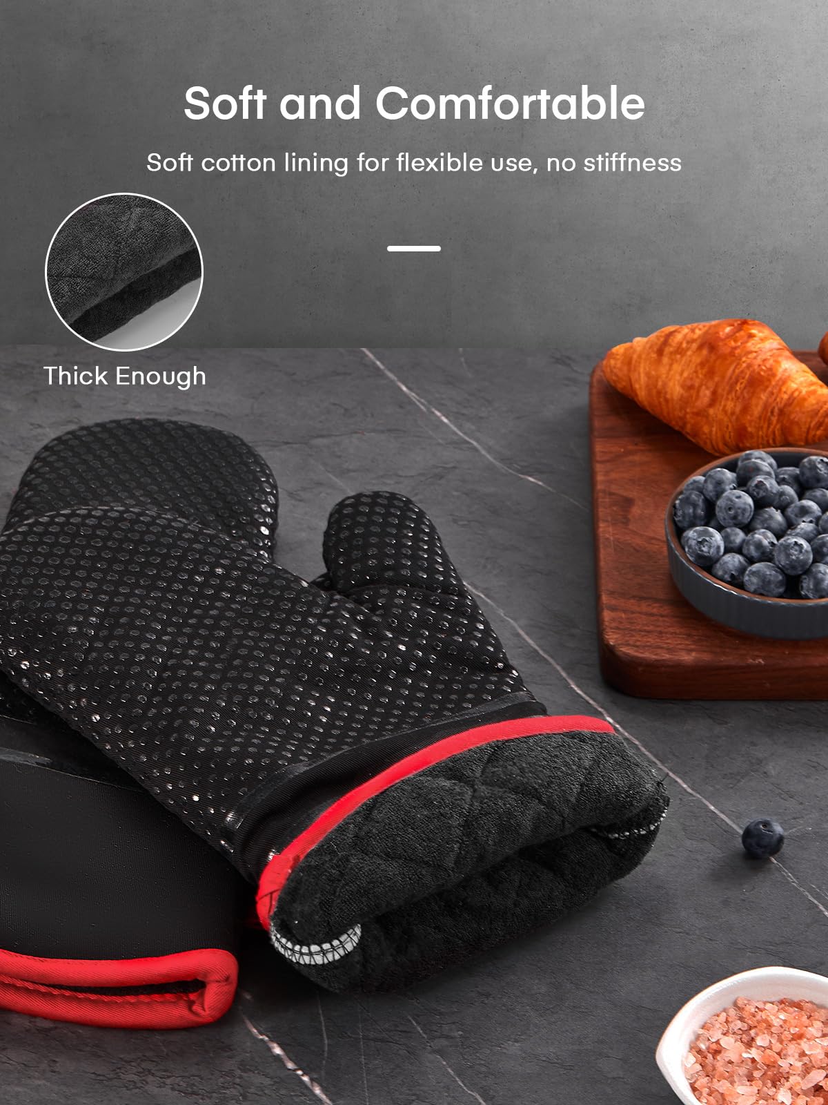 Air Fryer Lid for Instant Pot 6Qt/8Qt, 7 in 1 with LED Touchscreen and Oven Mitts, Heat Resistant Kitchen Oven Gloves 572°F, Non-Slip Silicone Surface