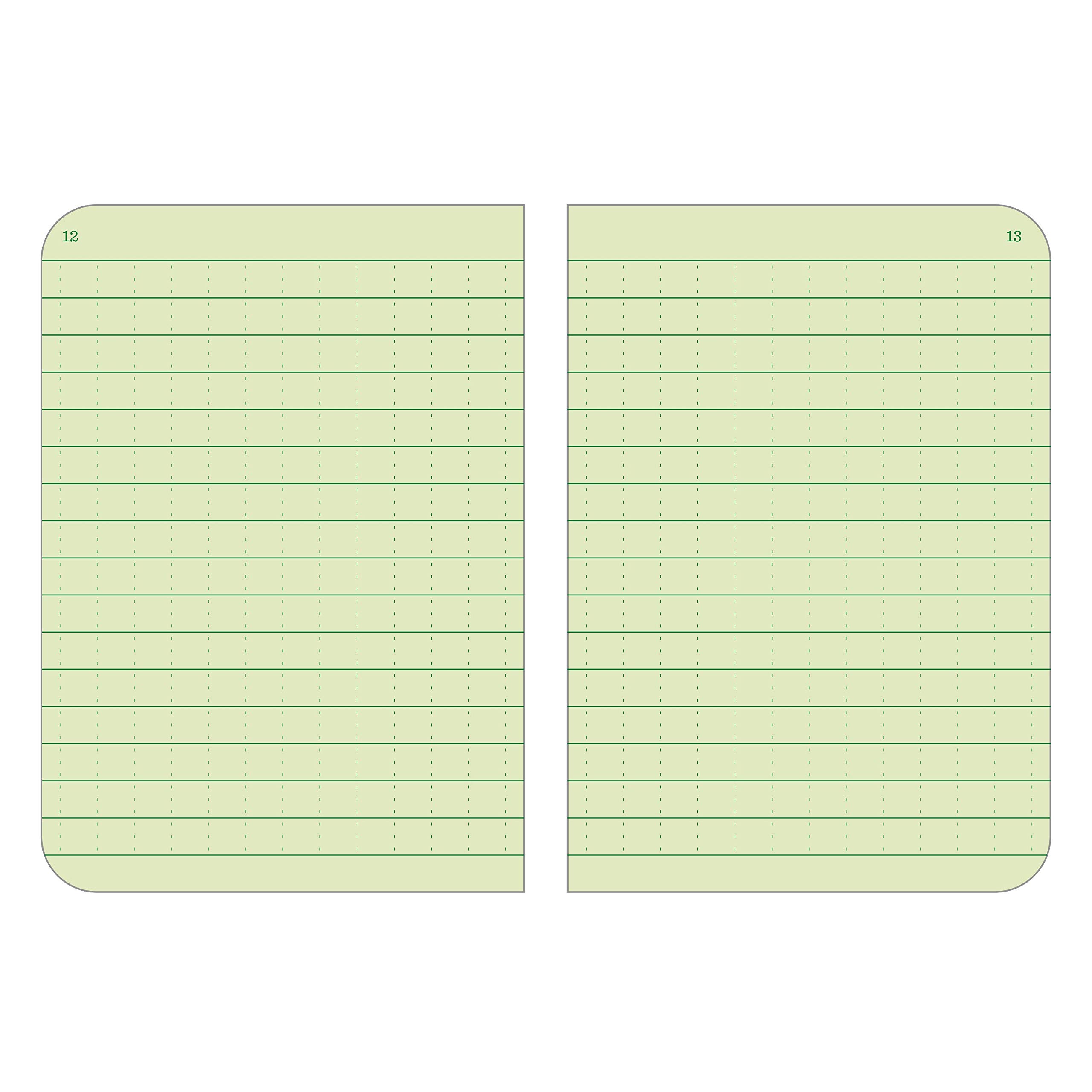 Rite in the Rain Weatherproof Mini-Stapled Notebook, 3 1/4" x 4 5/8", Green Cover, Universal Pattern, 3 Pack (No. 971FX-M), 4.625 x 3.5 x 0.125