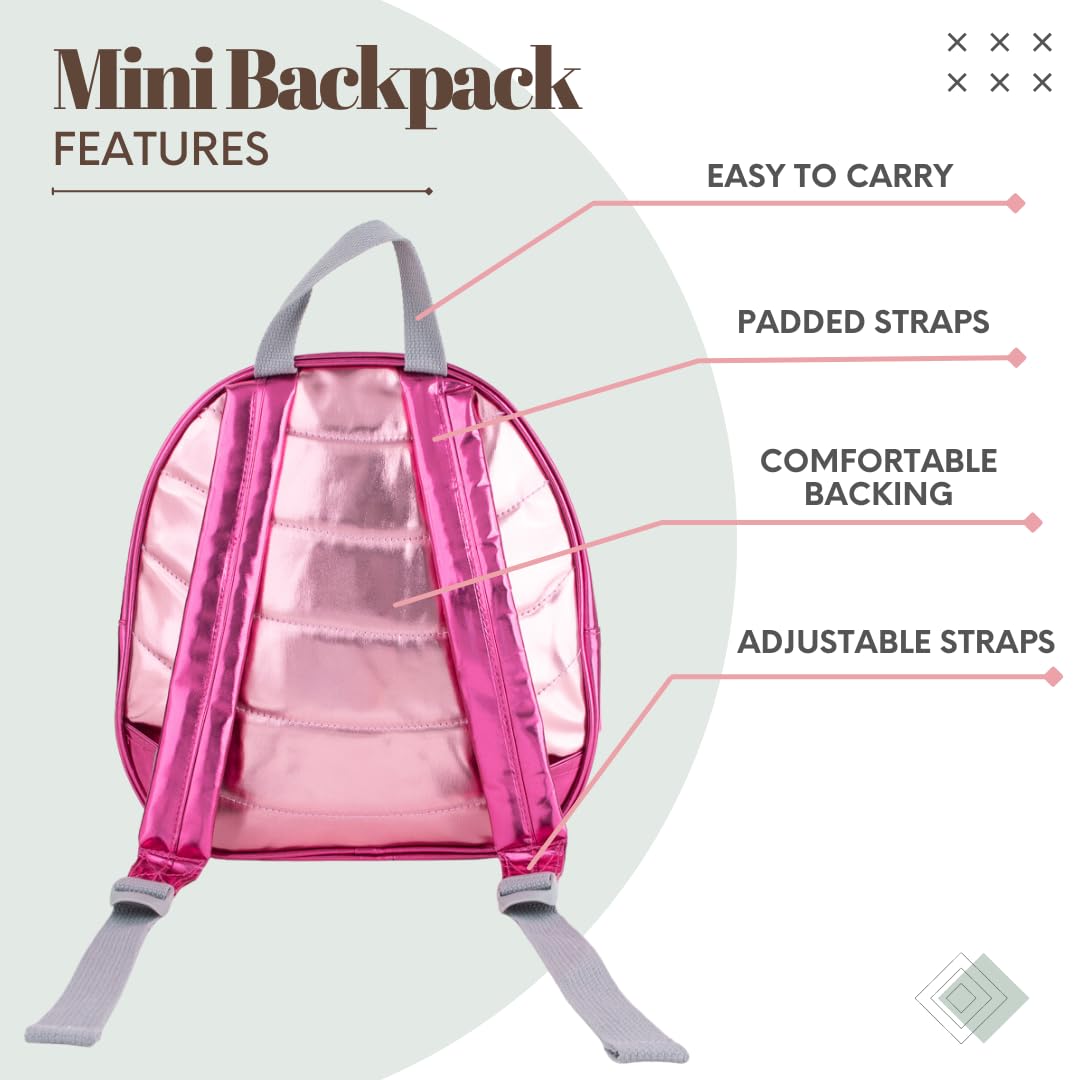 Milkdot Designer Mini Backpack, Vegan Leather, Perfect for Women, Men, Boys, Girls, Stylish for kids ages 3+ (Pink)