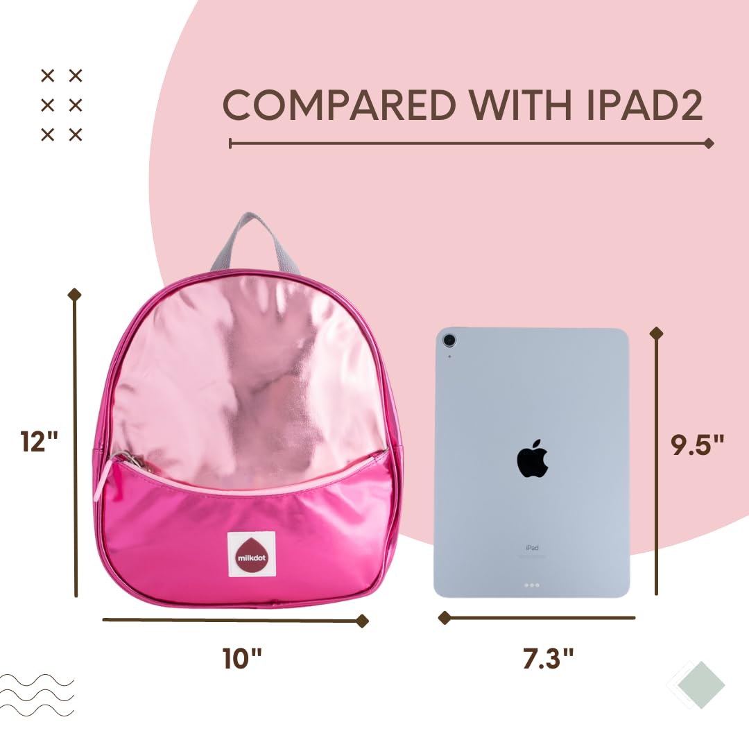 Milkdot Designer Mini Backpack, Vegan Leather, Perfect for Women, Men, Boys, Girls, Stylish for kids ages 3+ (Pink)