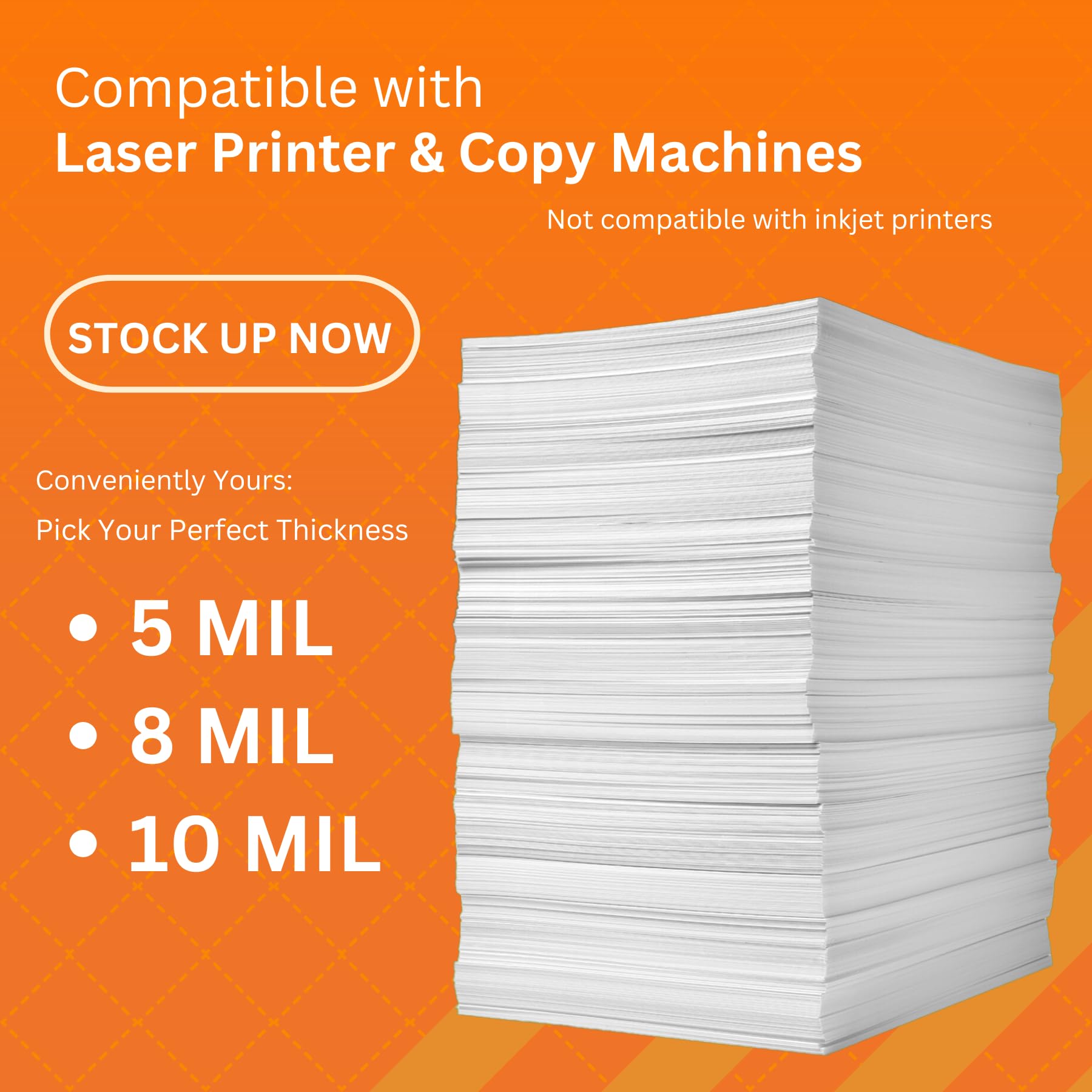 TerraSlate Waterproof Laser Printer Paper β 8 MIL 8.5"x14", 100 Sheets, White β Tear & Smudge Proof, Heavy-Duty for Outdoor Use, Ideal for Printing, Copying & More