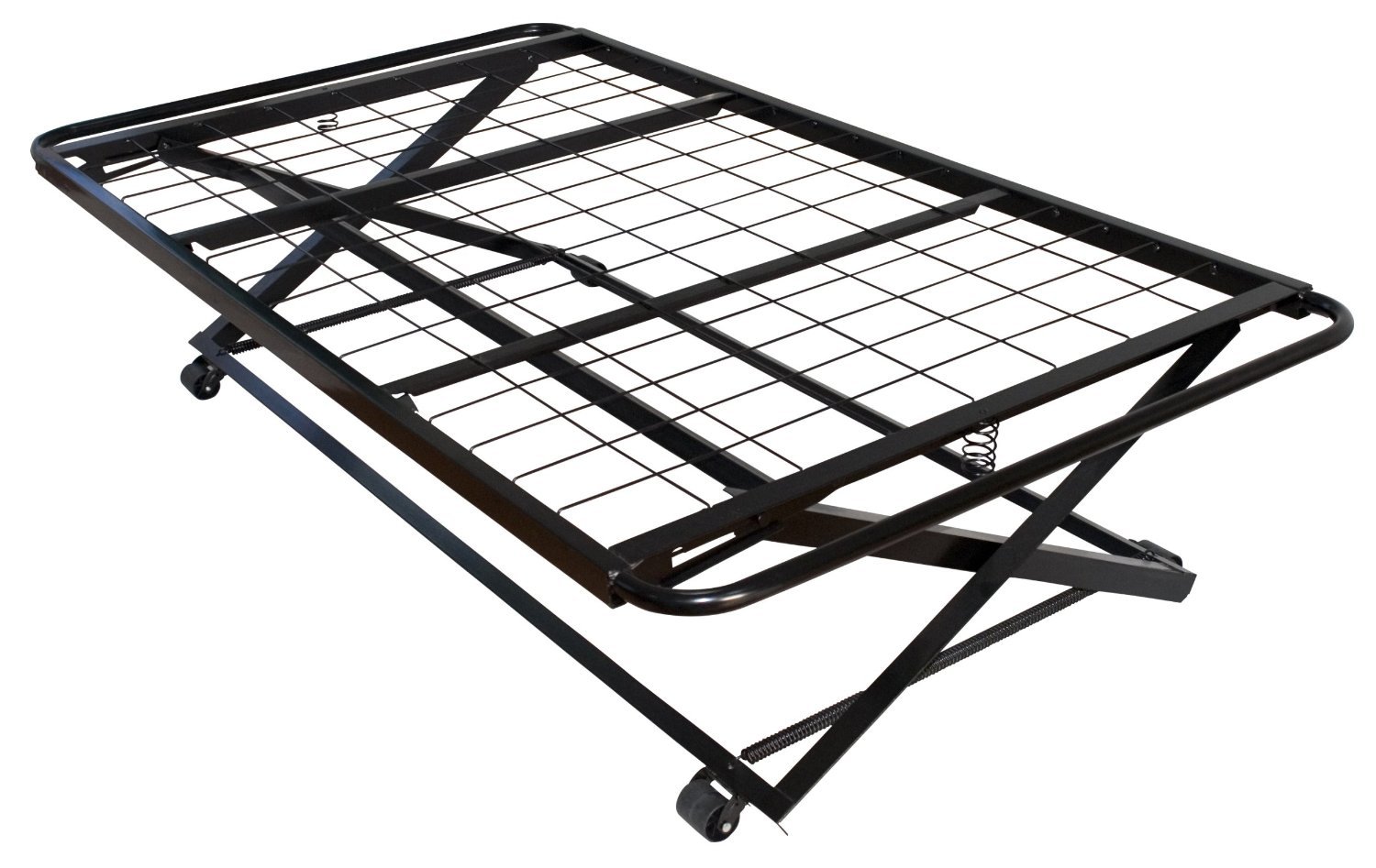 Kings Brand Furniture - Twin Size Black Metal High Riseer Platform Daybed with Pop Up Trundle