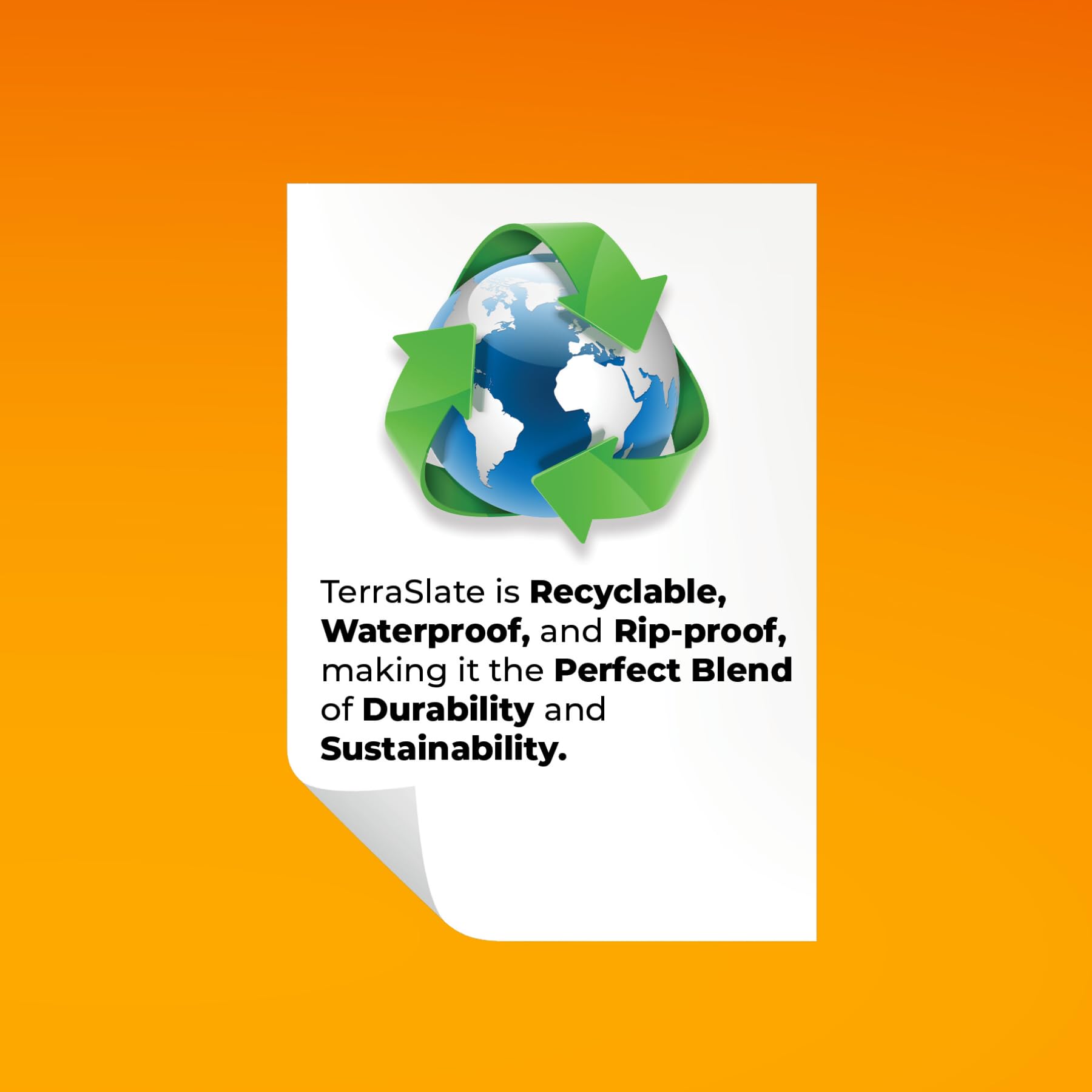 TerraSlate Waterproof Laser Printer Paper β 8 MIL 8.5"x14", 100 Sheets, White β Tear & Smudge Proof, Heavy-Duty for Outdoor Use, Ideal for Printing, Copying & More