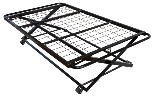 Kings Brand Furniture - Twin Size Black Metal High Riseer Platform Daybed with Pop Up Trundle
