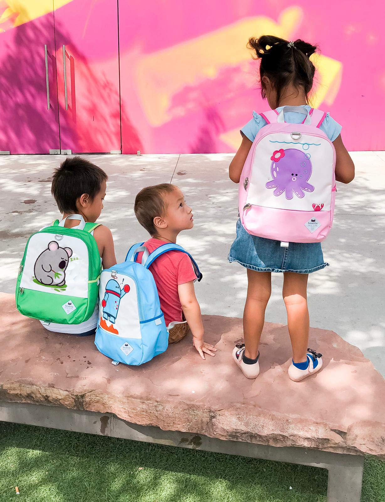 Beatrix New York - Toddler & Kids 11.5" Backpack Bag with Removable Leash for Girls & Boys (STRAWBERRY), Ideal for Preschool & Kindergarten Back to School