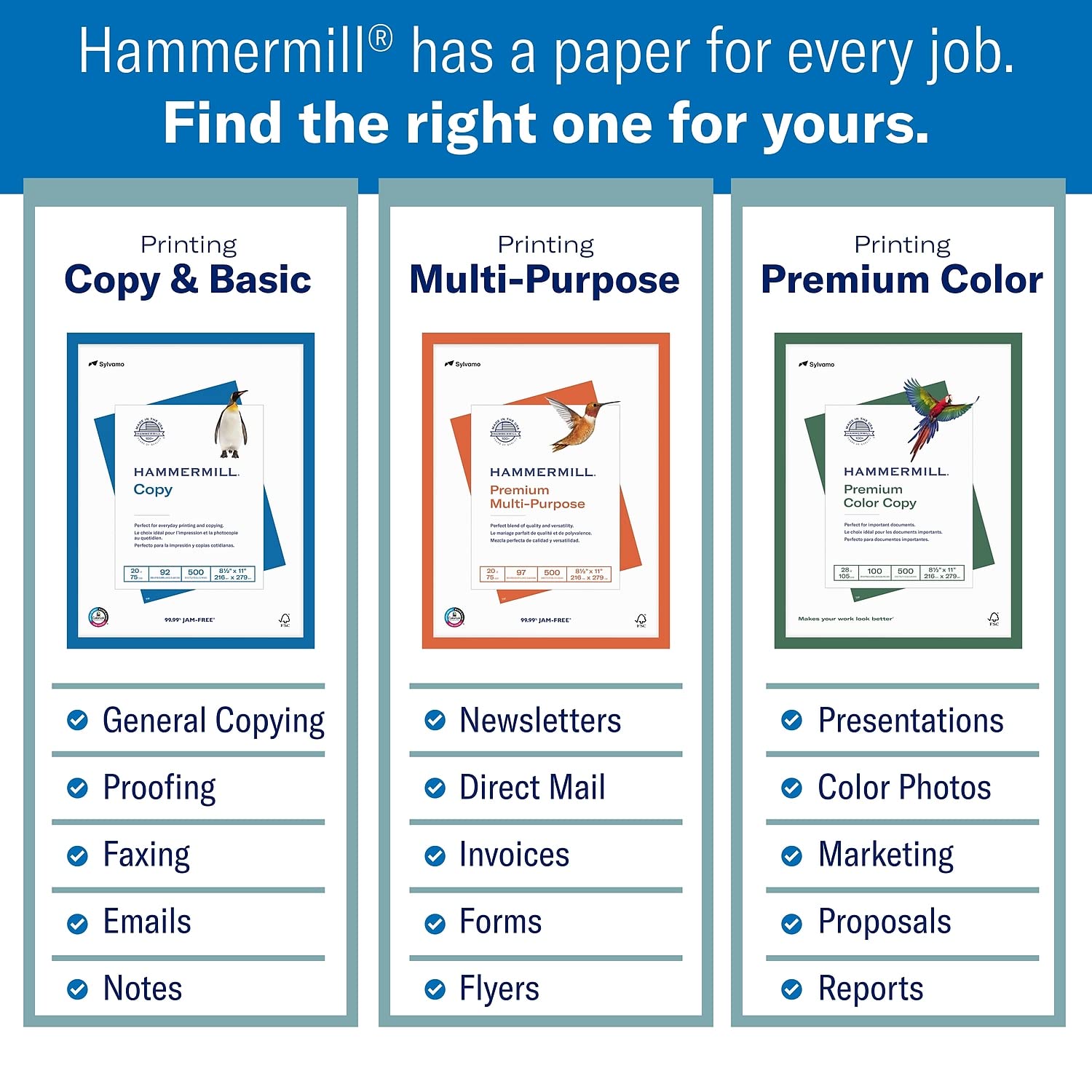 Hammermill Premium Laser Print 8.5-inch x 11-inch 3-Hole Punched Multipurpose Paper, 24 lbs., 98 Brightness, 500 Sheets/Ream (107681)