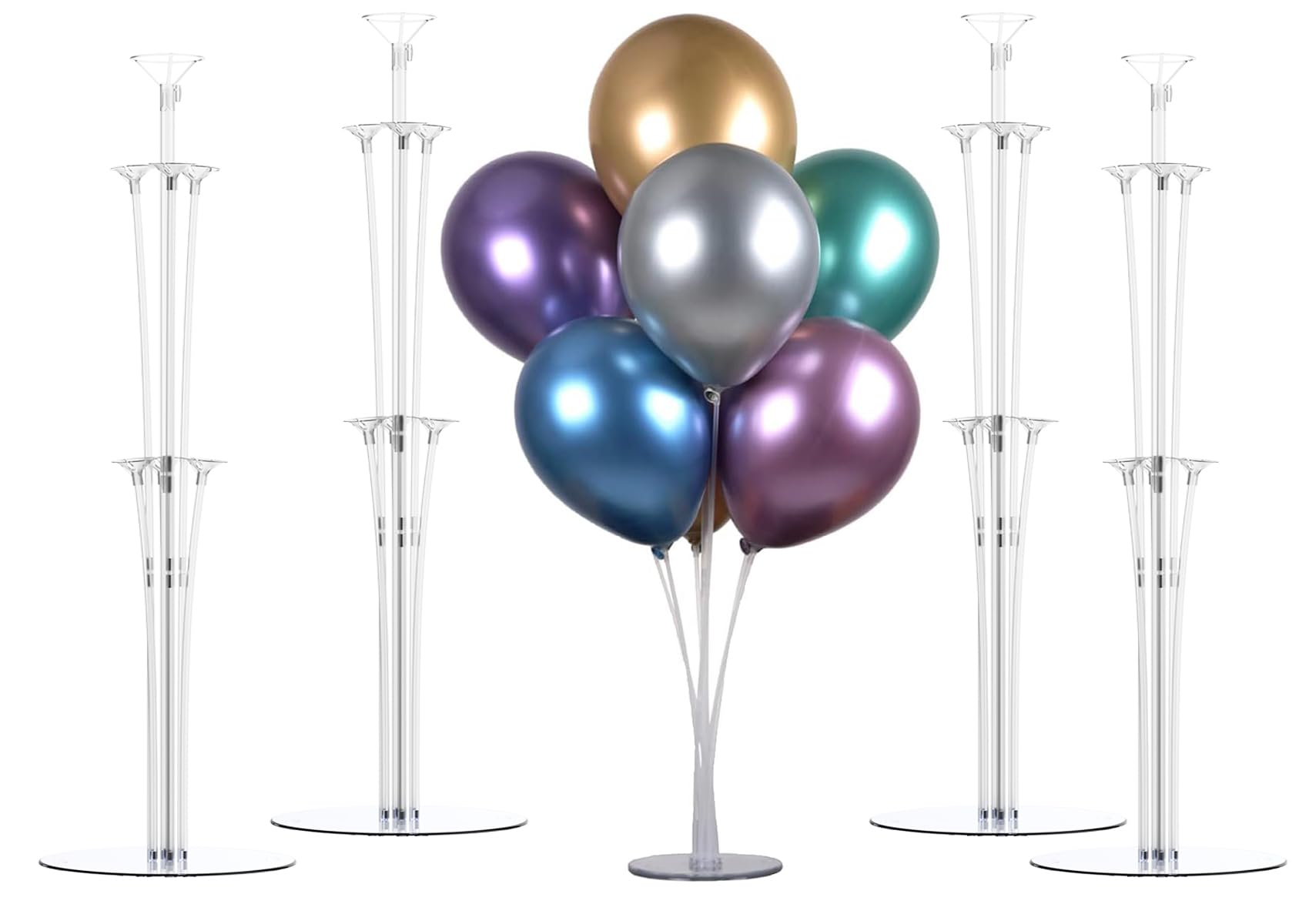 LANGXUN 2 Set 28" Height Table Balloon Stand Kit for Birthday Party Decorations and Wedding Decorations, Happy Birthday Balloons Decorations for Party and Christmas Balloon Decorations