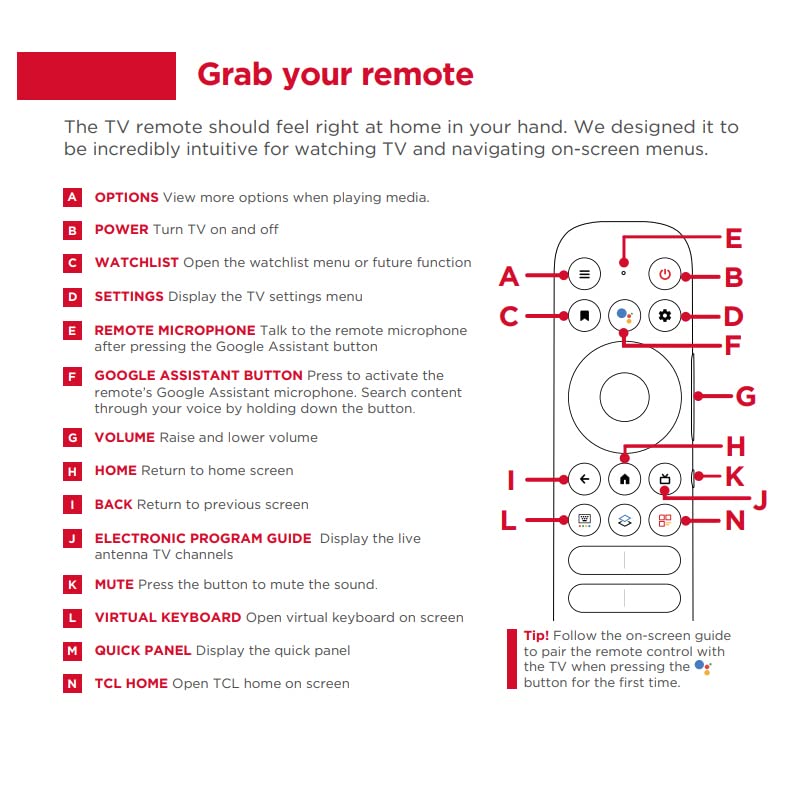 NTQinParts Replacement Voice TV Remote Control Controller for TCL 43S450G 43", 50S450G 50", 55S450G 55" S Class 4K UHD HDR LED Smart TV